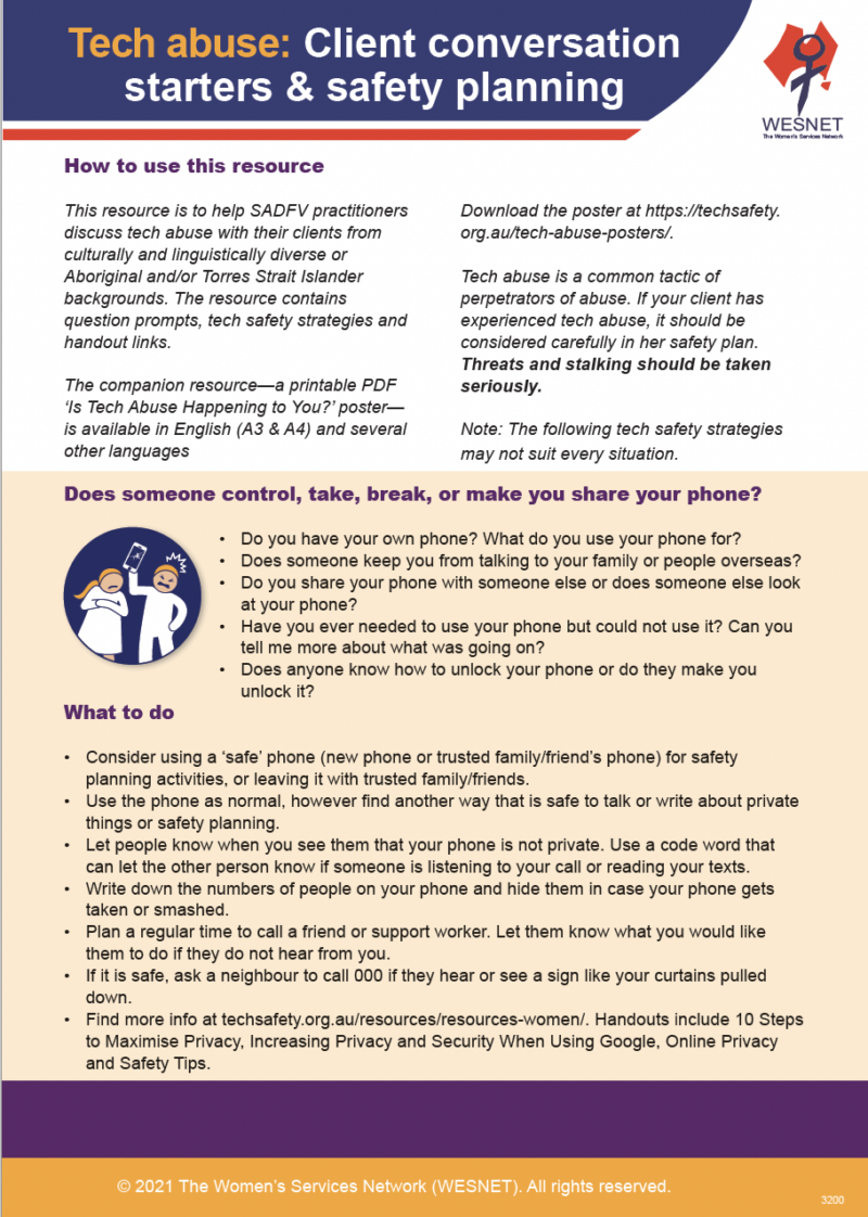 Plain English and Language Tech Abuse Posters - TechSafety